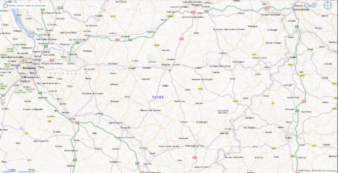 Map - Pretty cottage with 29m long pool to let near Eymet in Dordogne ...